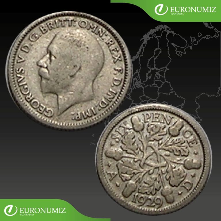 SIX PENCE 1929 VELKA BRITANIA STRIEBRO - euronumizmince.sk